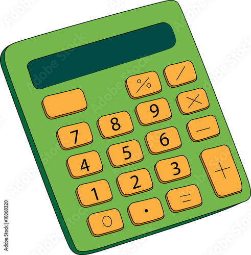 "illustration of a green and yellow calculator" Stock image and royalty ...