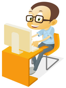 Cartoon Computer Geek