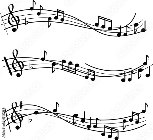"black and white musical notes illustrated chords" Stock image and ...
