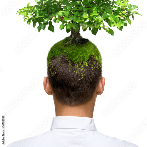 "man with green tree growing on his head" Stock photo and royalty-free ...