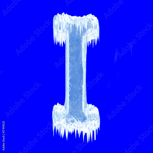 "Ice-covered alphabet. Letter I.Upper case.With clipping path." Stock ...