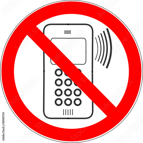 "PANNEAU TÉLÉPHONE PORTABLE INTERDIT" fichier vectoriel libre de droits ...