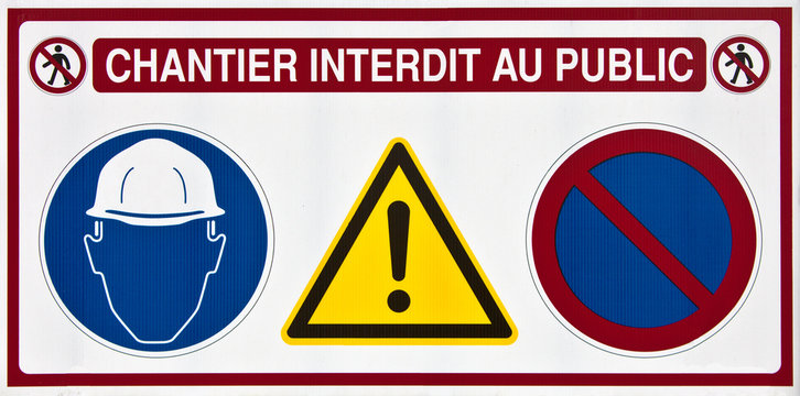 Panneau De Signalisation De Chantier Panneau Consignes De Sécurité