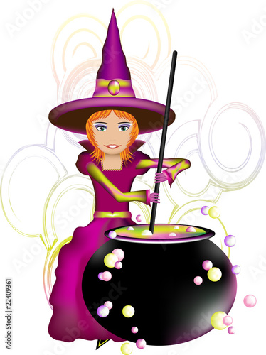 Witch Stirring Cauldron Clipart Clipart of a Black Silhouetted Witch ...