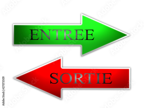 "FLECHES ENTREE ET SORTIE" photo libre de droits sur la banque d'images ...