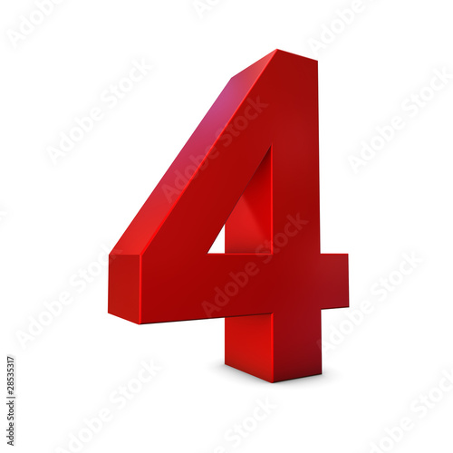 "Chiffre 4 3d rouge" photo libre de droits sur la banque d'images ...