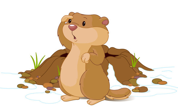 Free Animated Groundhog Clipart Image