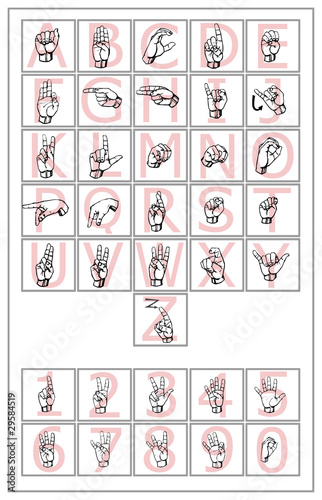 "planche complète langage sourd muet" photo libre de droits sur la ...