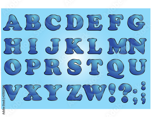 Printable Blue Alphabet Letters