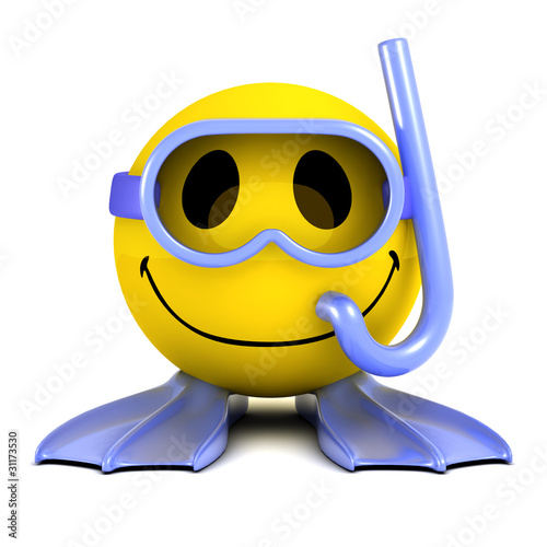 "3d Smiley goes swimming with a snorkel" Stockfotos und lizenzfreie ...