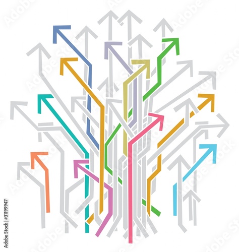 "Bunch of colorful Arrows pointing into different Directions" Stock ...