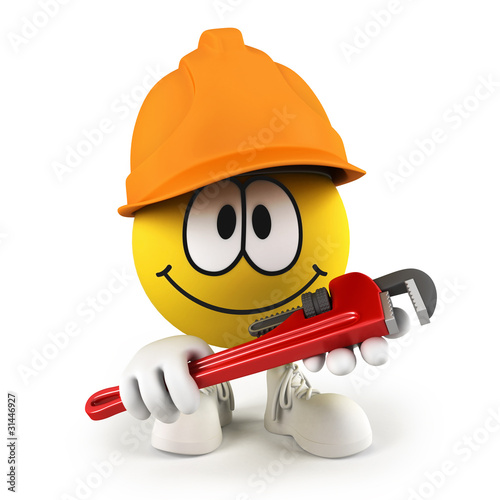 "Smiley face with an pipe wrench" photo libre de droits sur la banque d ...