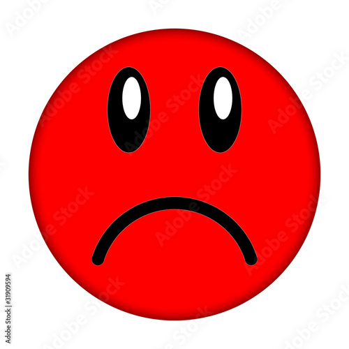 "Red smiley face on a white background" photo libre de droits sur la ...
