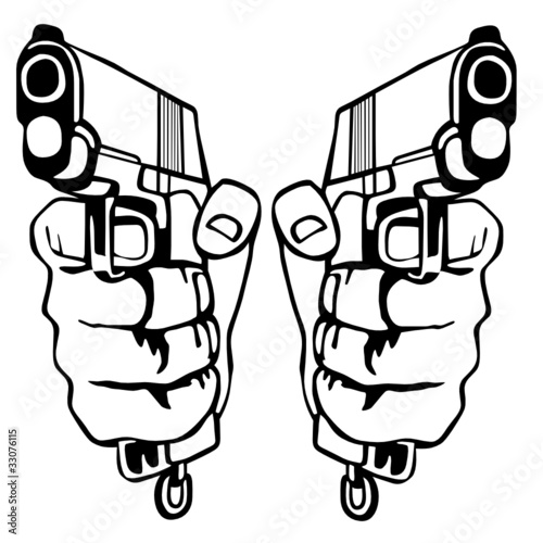 "hands with guns vector" Stock image and royalty-free vector files on ...