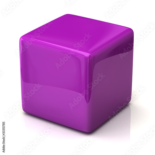 "Purple cube isolated on white background" Stock photo and royalty-free ...