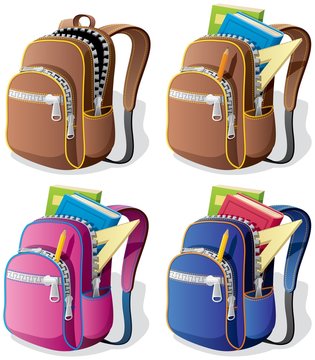 Open Backpack Clipart