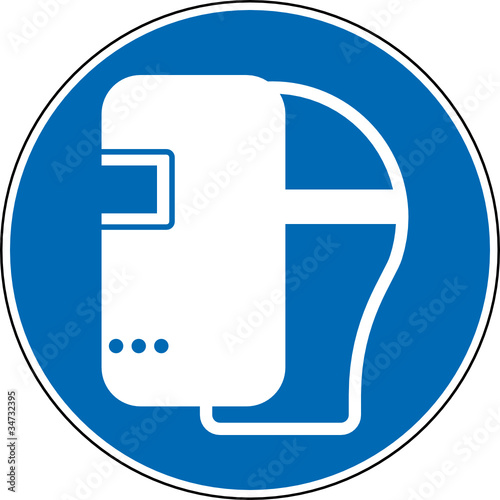 "Gebotszeichen Schweißschild Schweißmaske benutzen Schild" Stockfotos ...