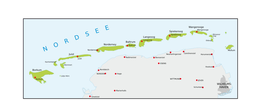 Ostfriesische Inseln Karte