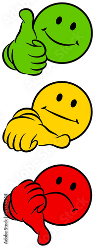 "Smileys 1 Thumb Up, Middle & Down" fichier vectoriel libre de droits ...