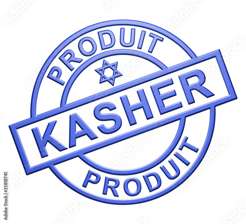 ""Produit Kasher" Cachet (bleu)" photo libre de droits sur la banque d ...