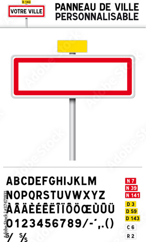 Panneau De Ville Personnalisable Fichier Vectoriel Libre De Droits