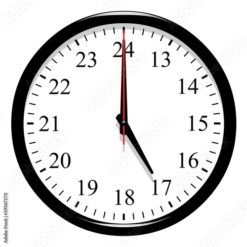 "Horloge post meridiem - 17 heure" photo libre de droits sur la banque ...