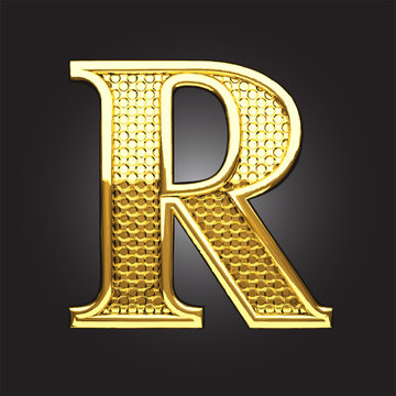 The Letter R In Gold