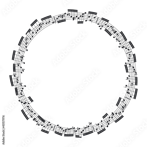 "music notes in the form of a circle" Stock photo and royalty-free ...