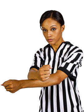Female Football Referee Clipart