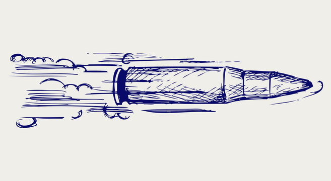 Gun Shooting Bullet Drawing