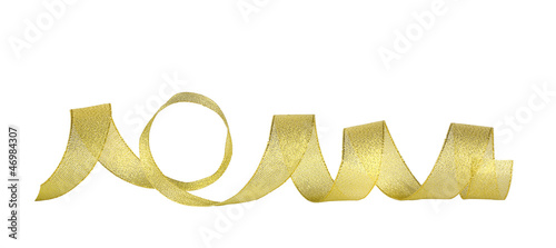 "Gold horizontal ribbon on the white isolated background" Stock photo ...