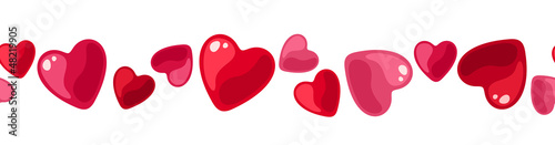"Horizontal seamless background with hearts. Vector illustration ...