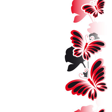 Red Butterfly Border