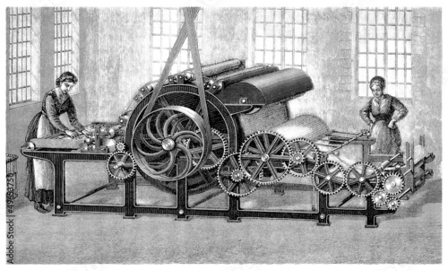 "Machine : Textile Industry - 19th century" Stock photo and royalty ...