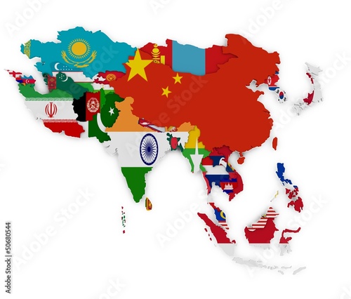 "Les pays d'asie et leurs drapeaux" Stock photo and royalty-free images ...