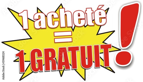 "étiquette 1 acheté = 1 gratuit" fichier vectoriel libre de droits sur ...