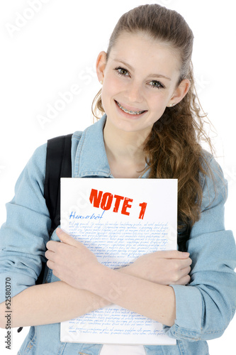 "Schülerin freut sich über gute Note" Stockfotos und lizenzfreie Bilder ...