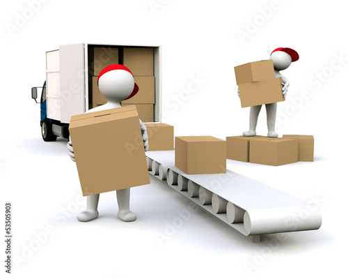 "3D Man loading and unloading" Stockfotos und lizenzfreie Bilder auf ...