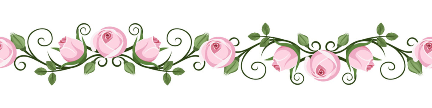 Pink Scroll Border Clip Art
