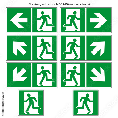 "Fluchtweg Vorlage nach ISO" Stockfotos und lizenzfreie Vektoren auf ...