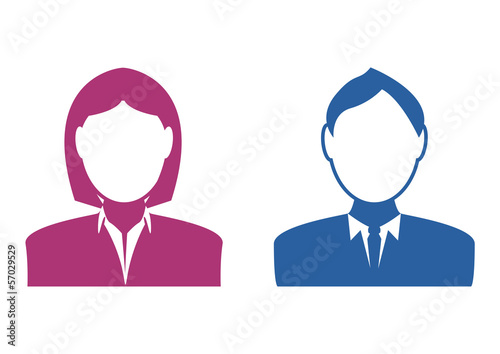 "Buste Femme et Homme - Couleur" fichier vectoriel libre de droits sur ...