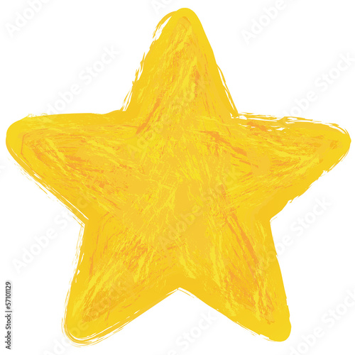 "Gelber Stern - locker gezeichnet mit Textur, Vektor/freigestellt ...