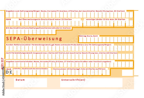 "SEPA Euro Überweisungsformular 1811" Stockfotos und lizenzfreie ...