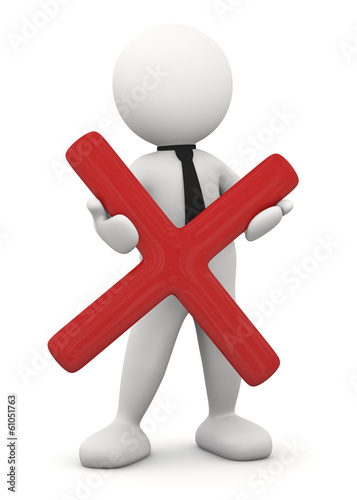 "omino bianco con simbolo ERRATO" Immagini e Fotografie Royalty Free su ...