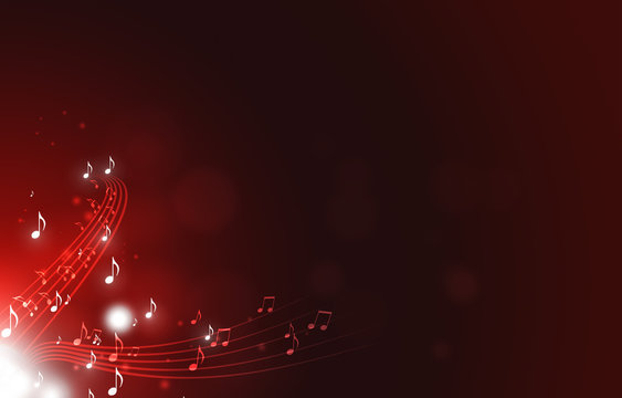 Red Music Notes Background