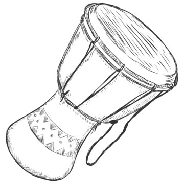African Drum Coloring Page