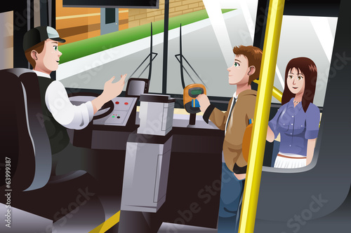 "People paying for bus fare" Stock image and royalty-free vector files ...