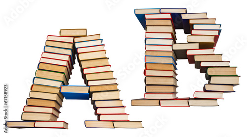 "Alphabet made out of books, letters A and B" Stock photo and royalty ...