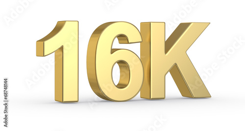 "Golden 3D 16K symbol isolated with clipping path" Stock photo and ...