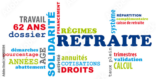 "Nuage de mot sur le thème de la retraite" fichier vectoriel libre de ...